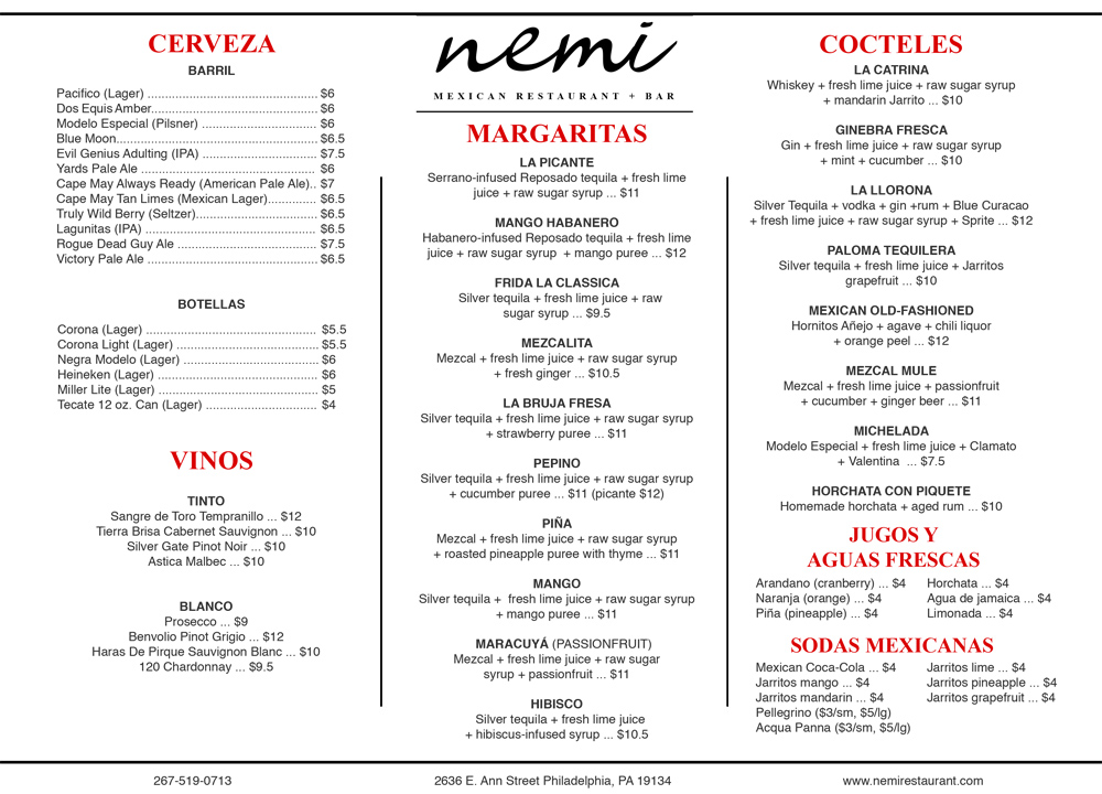 UpdatedNemiBrunchMenu-2 | Nemi Mexican Restaurant + Bar